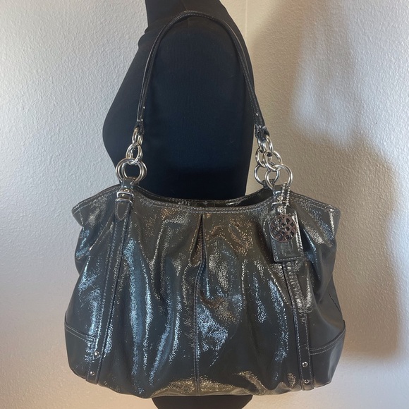 Coach | Bags | Coach Alexandra Patent Leather Shoulder Purse Satchel ...